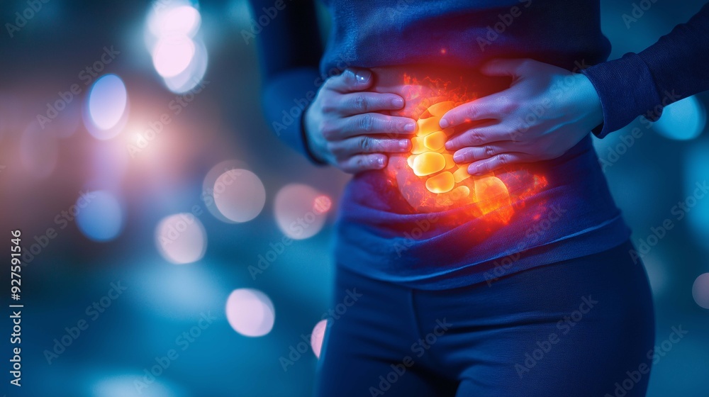 Realistic Image of a Person Clutching Their Lower Back in Pain After a ...