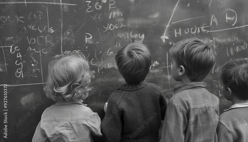 AI generator image of cartoon and image concept of children studying ...