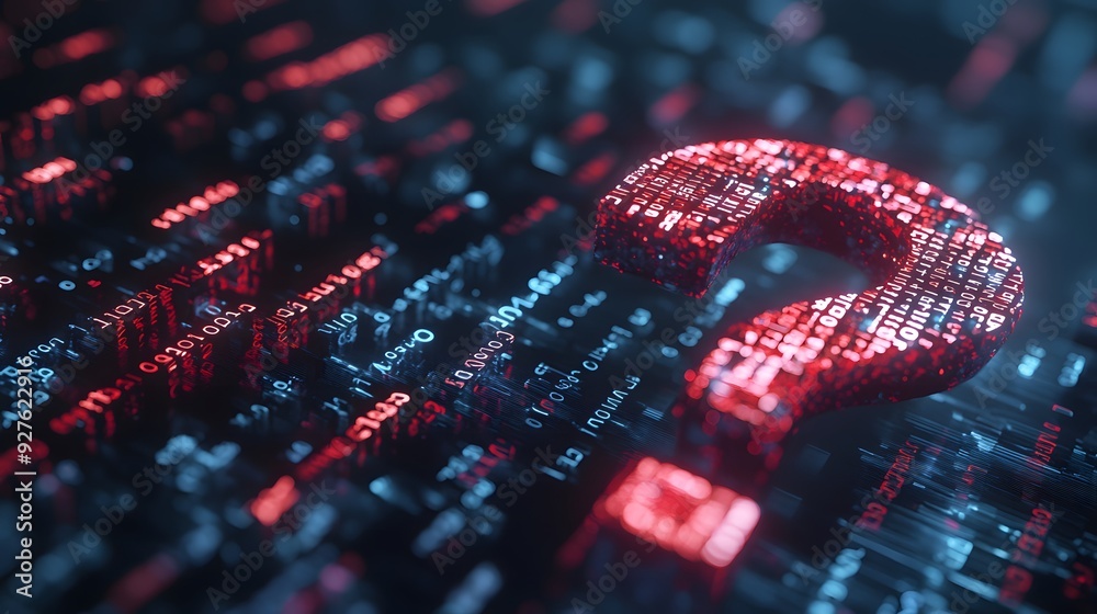 digital 3D question mark representing AI-driven question answering ...