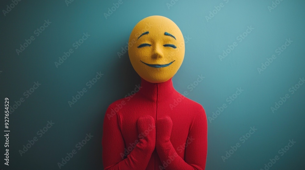 Conceptual high resolution image of a person blending happy and sad ...