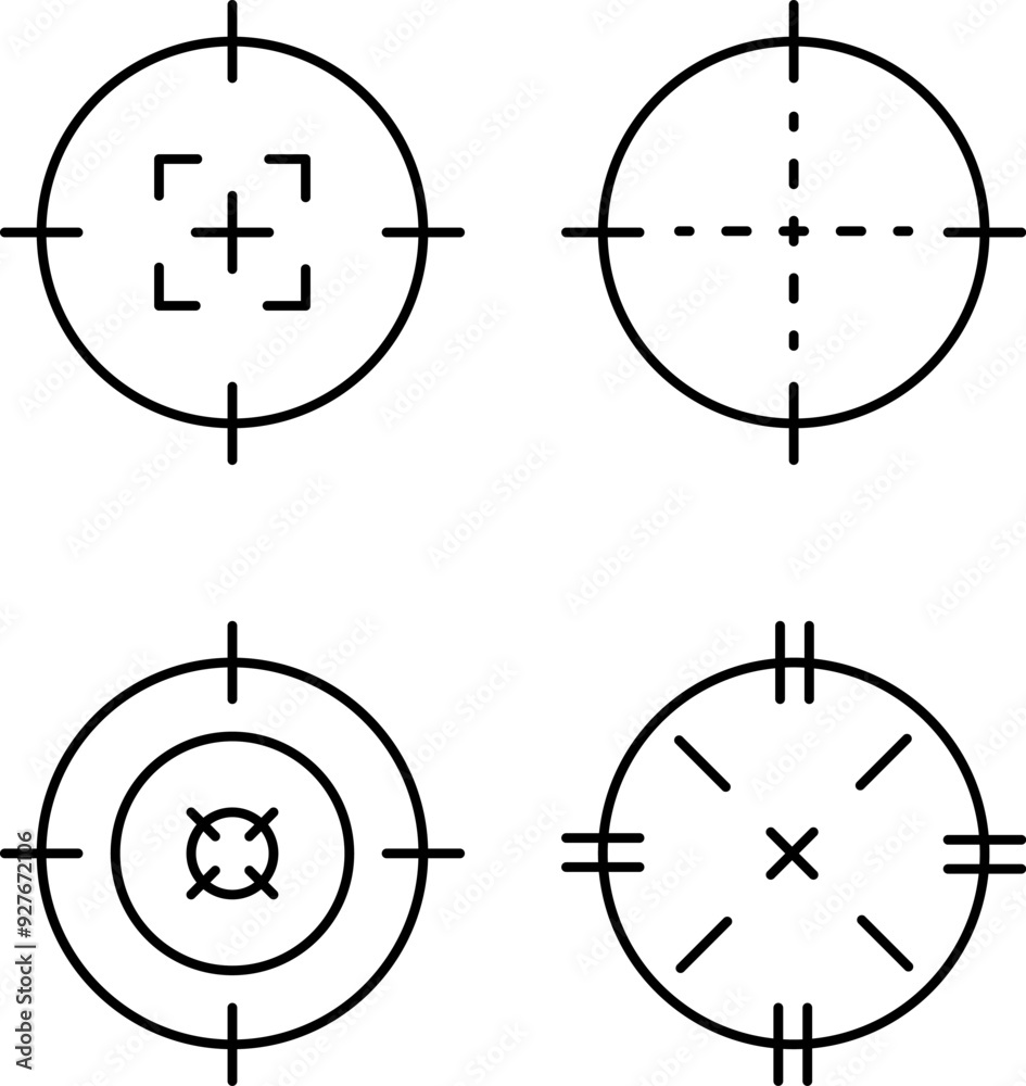 Target aim sight vector icon. Crosshair gun sight vector icons set ...
