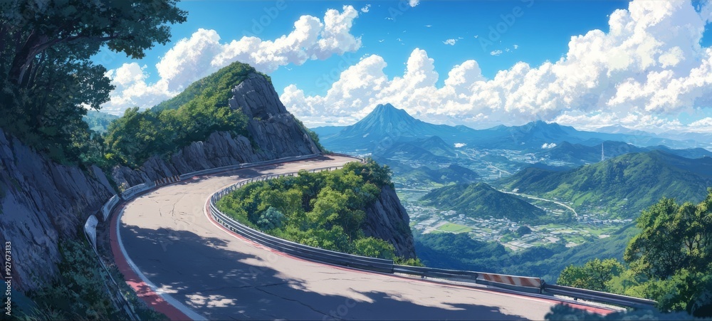 Summer Sizzle on Akagi's Winding Roads: anime-style Enchanted Mountain ...