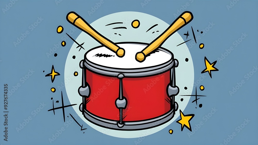 Snare Drum Using Sticks Vector illustration of a cartoon music icon ...