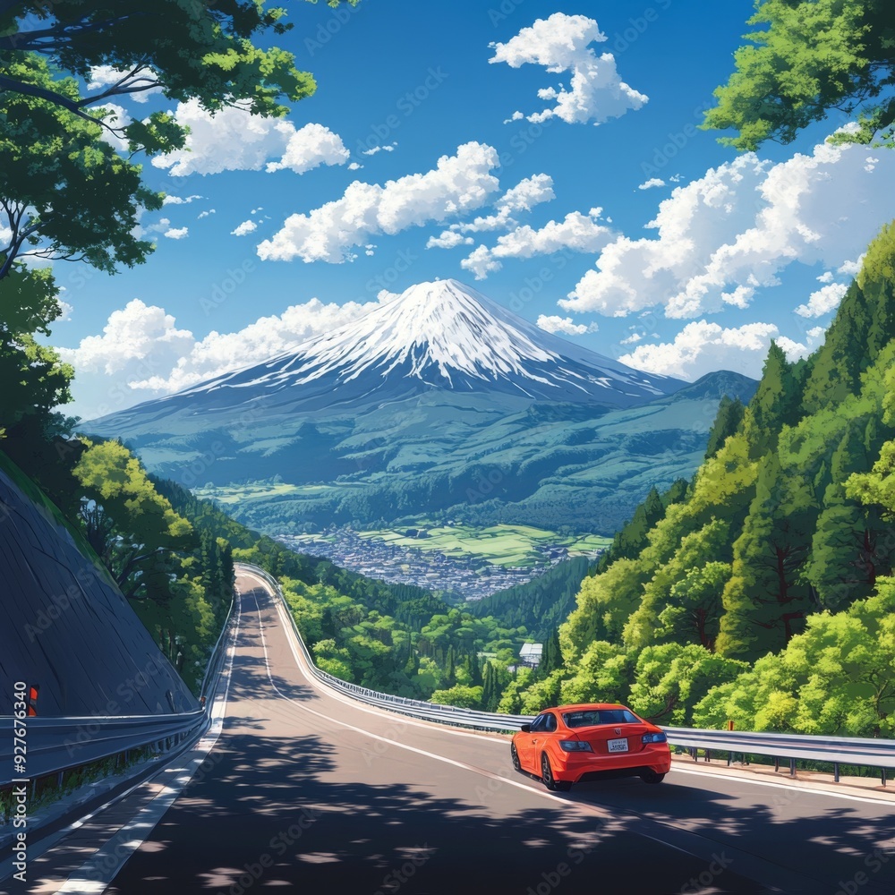Summer Sizzle on Akagi's Winding Roads: anime-style Enchanted Mountain ...