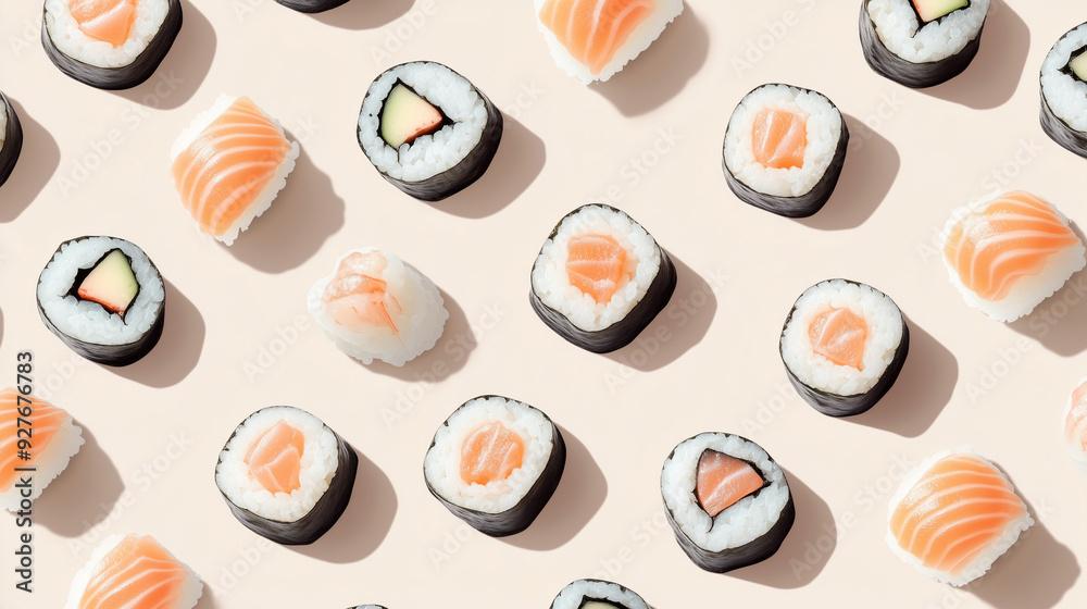 Sushi Pattern Illustration - A Feast of Japanese Delights, Generative ...