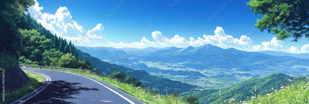 Summer Sizzle on Akagi's Winding Roads: anime-style Enchanted Mountain ...