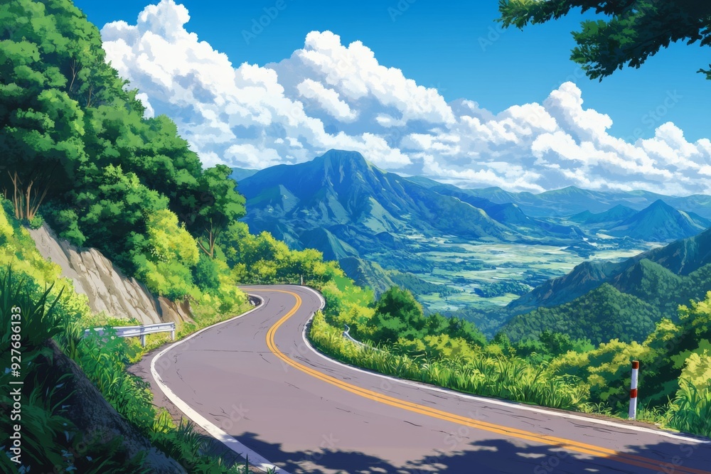 Summer Sizzle on Akagi's Winding Roads: anime-style Enchanted Mountain ...