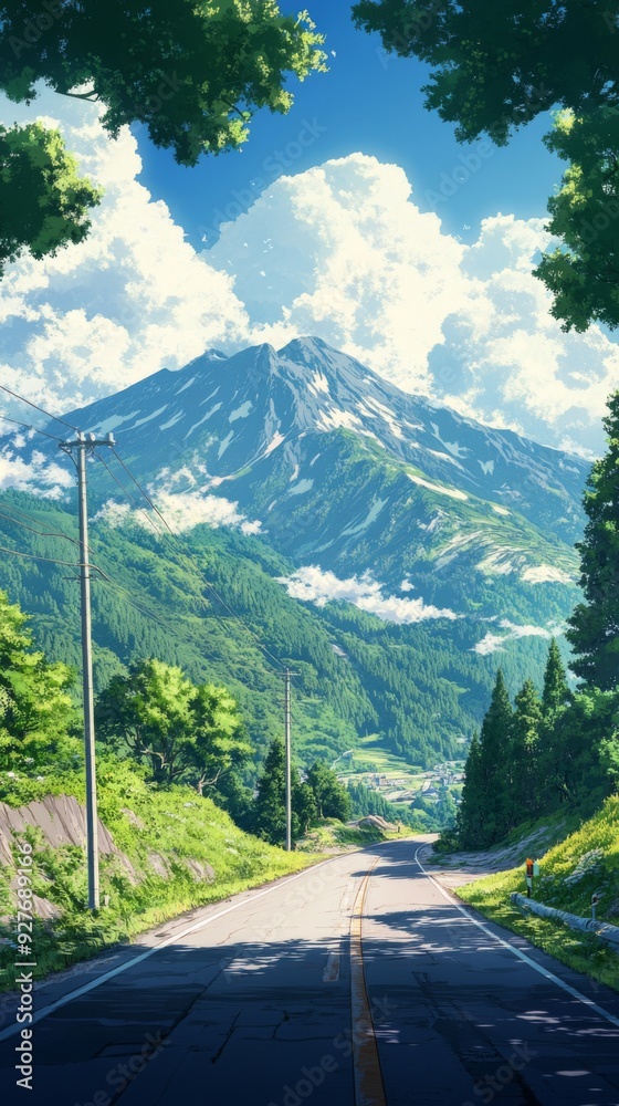 Summer Sizzle on Akagi's Winding Roads: anime-style Enchanted Mountain ...