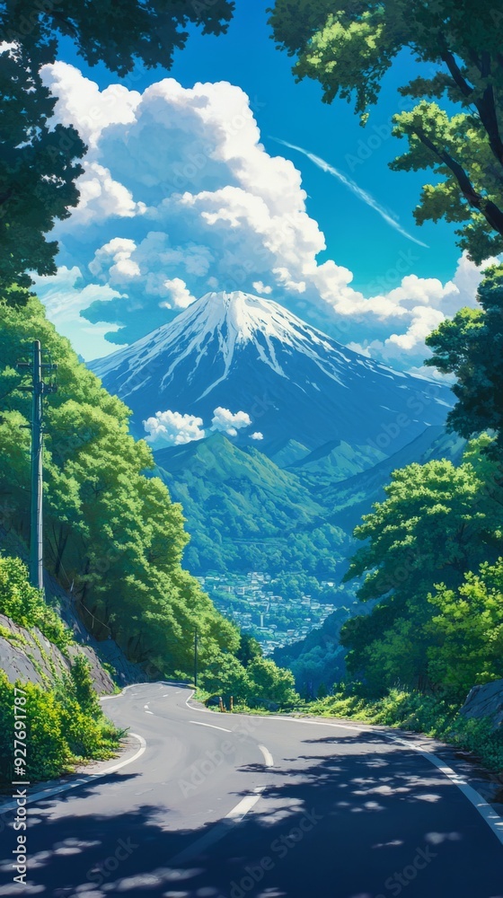 Summer Sizzle on Akagi's Winding Roads: anime-style Enchanted Mountain ...