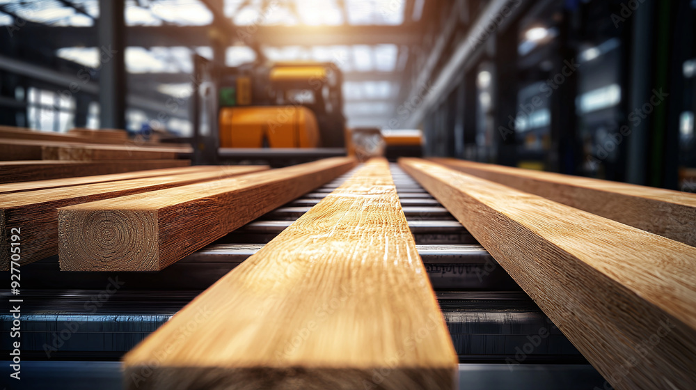a timber processing facility where wood is being cut and prepared ...
