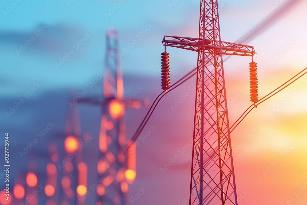 AI-powered smart grids, energy reliability concept, 3D illustration ...