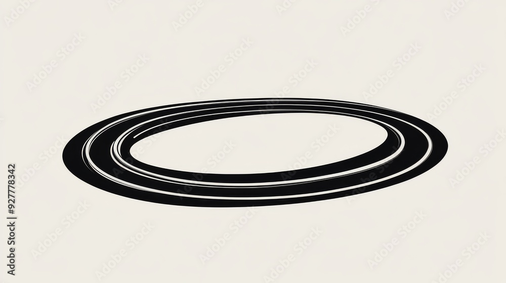 An icon of a railway train track on a modern route. A round circular ...