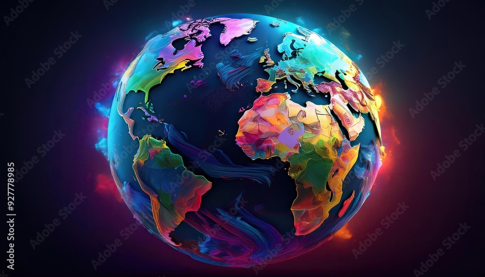 3D model of the planet Earth. superior 4K real digital environment art ...