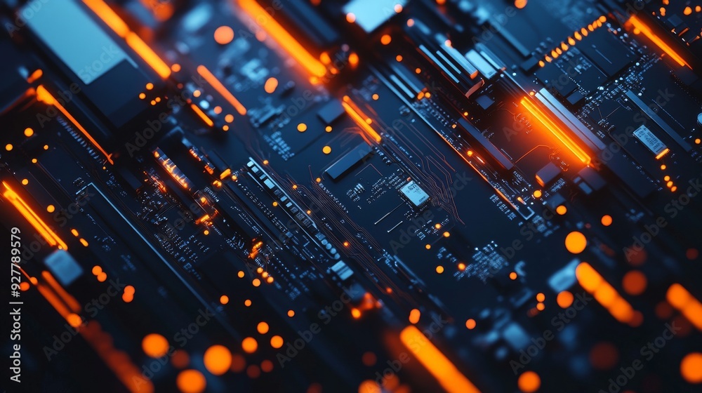 Concept of upgrading, repairing a desktop computer. Gaming computer ...