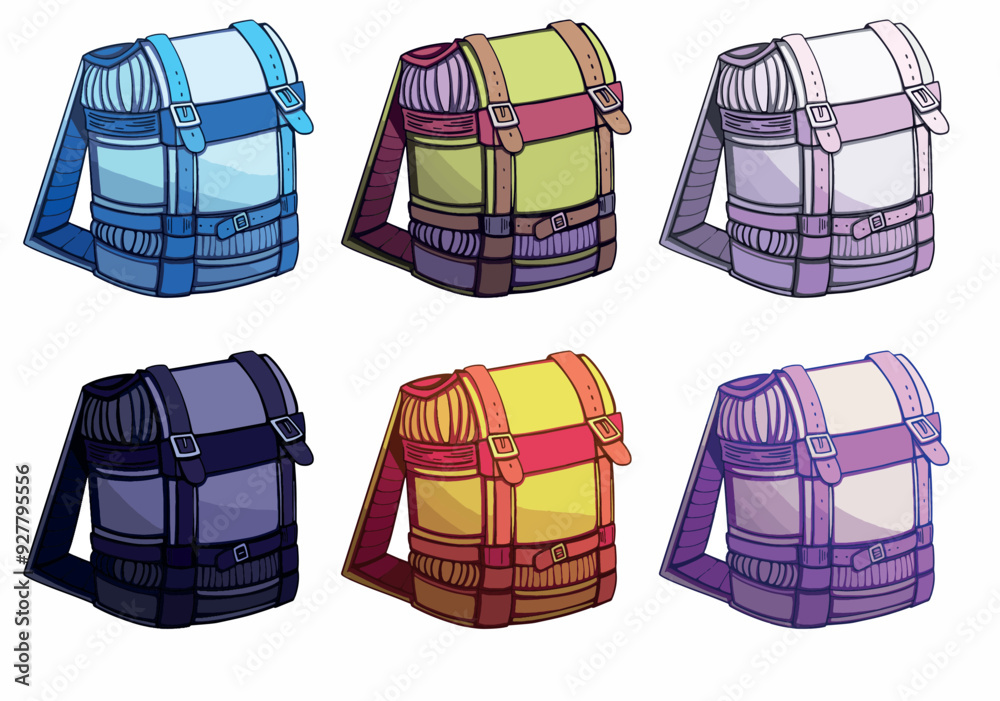 Line drawing backpack clip art game object children coloring thick thin ...
