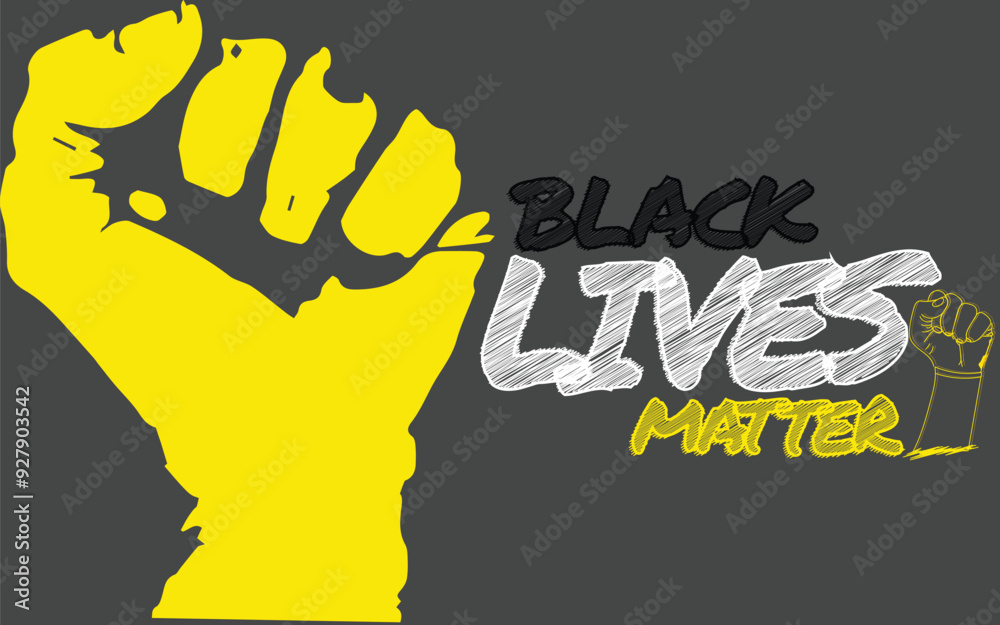 Black Lives Matter power pride fist, black history month, brown skin ...