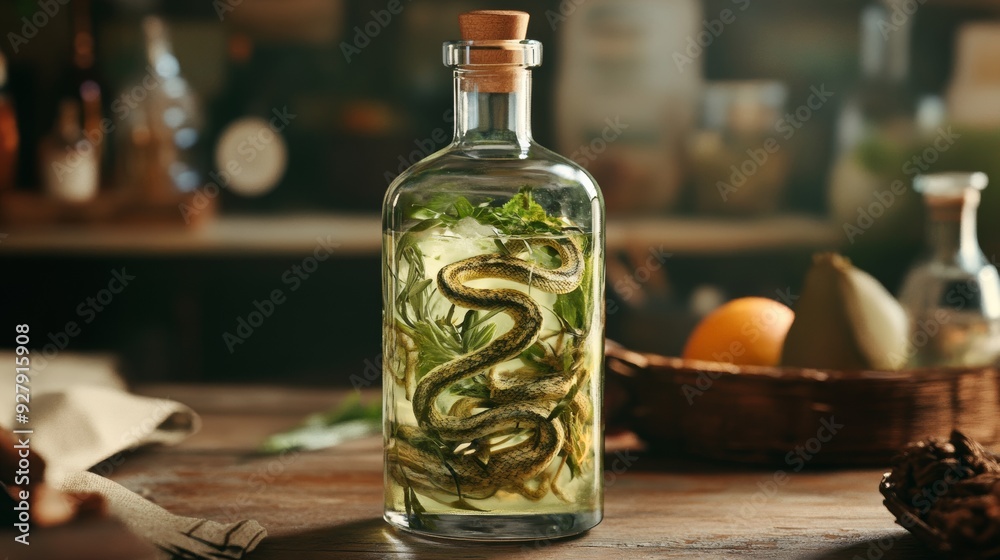 Vietnamese national cuisine: Vodka with a snake or scorpion in a bottle ...