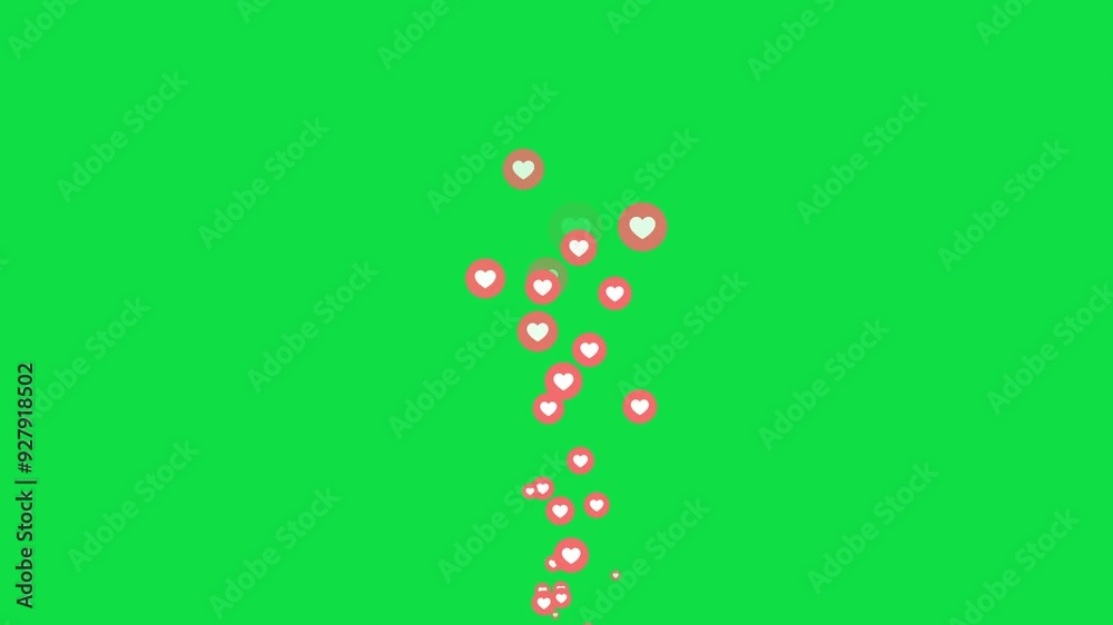 Social media live streaming reactions animated hearts likes love emoji ...