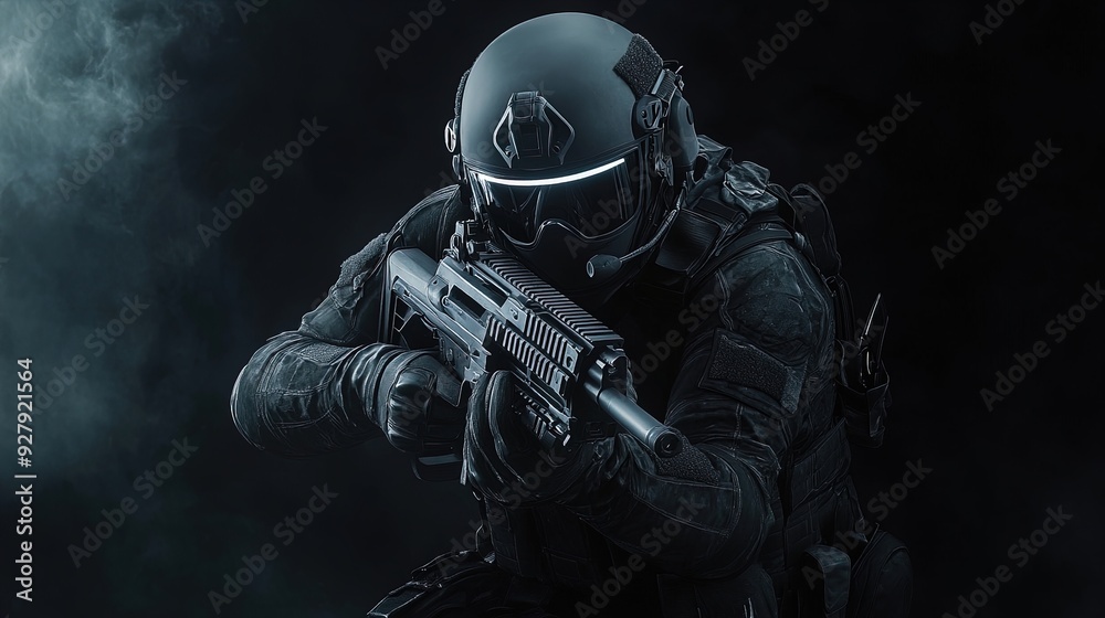 Stealth in the Shadows: Elite Operative Poster for Sports Interiors ...