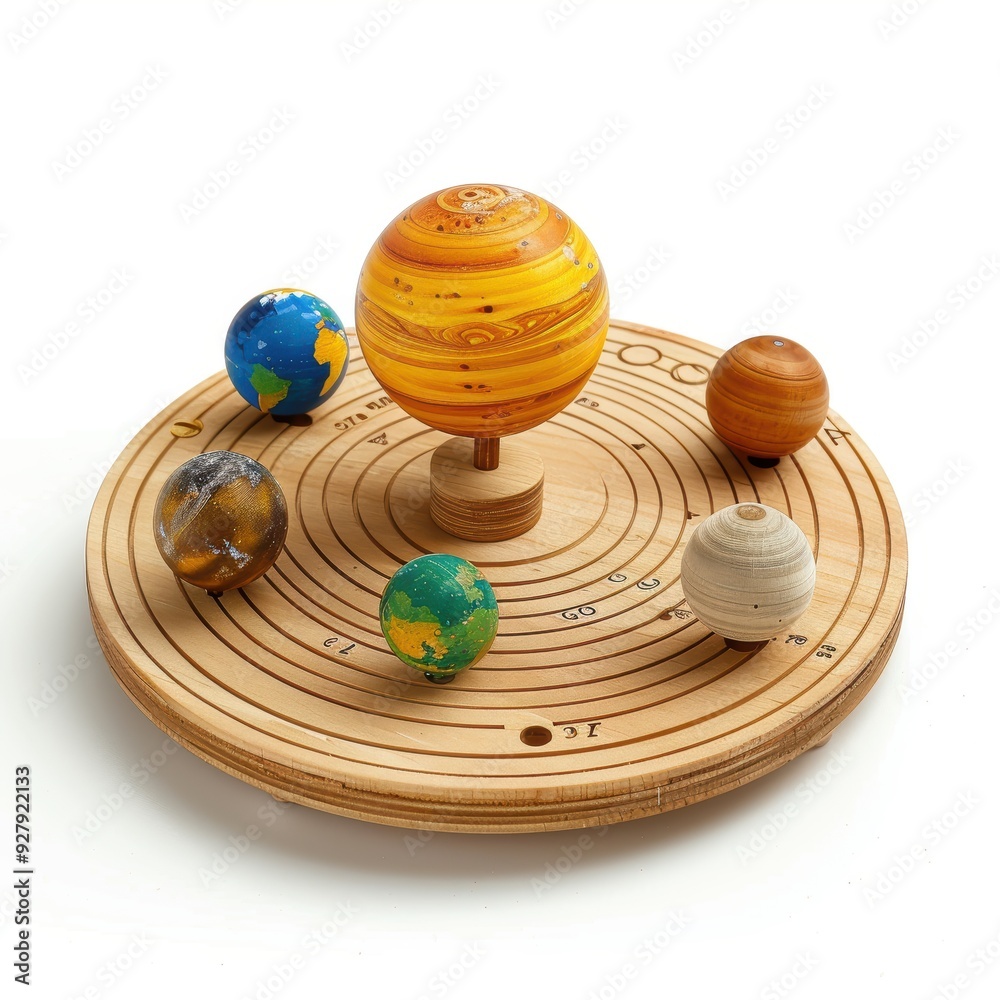 Wooden Solar System Model: A detailed, wooden model of the solar system ...
