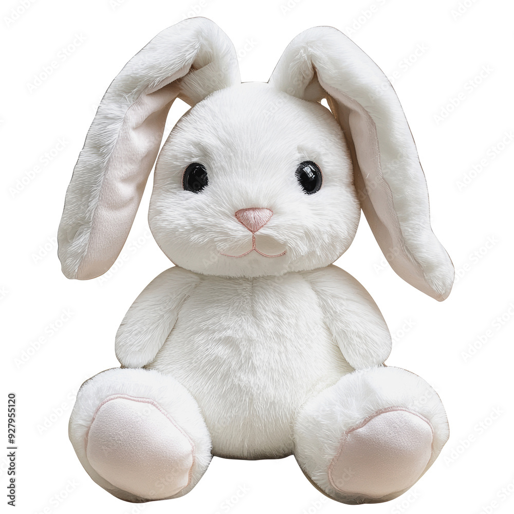 PNG Soft white bunny plush toy sits on a table Stock Photo | Adobe Stock
