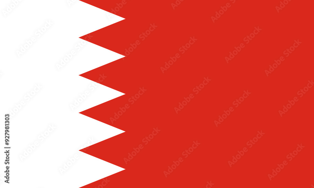 The official national flag of Bahrain. Flag of the Kingdom of Bahrain ...
