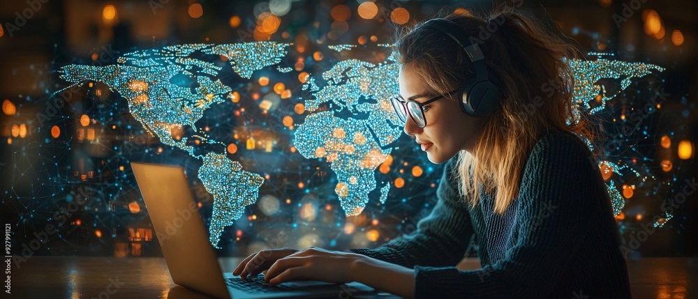 Global Remote Work Professional Digital Nomad Embracing Freedom with ...
