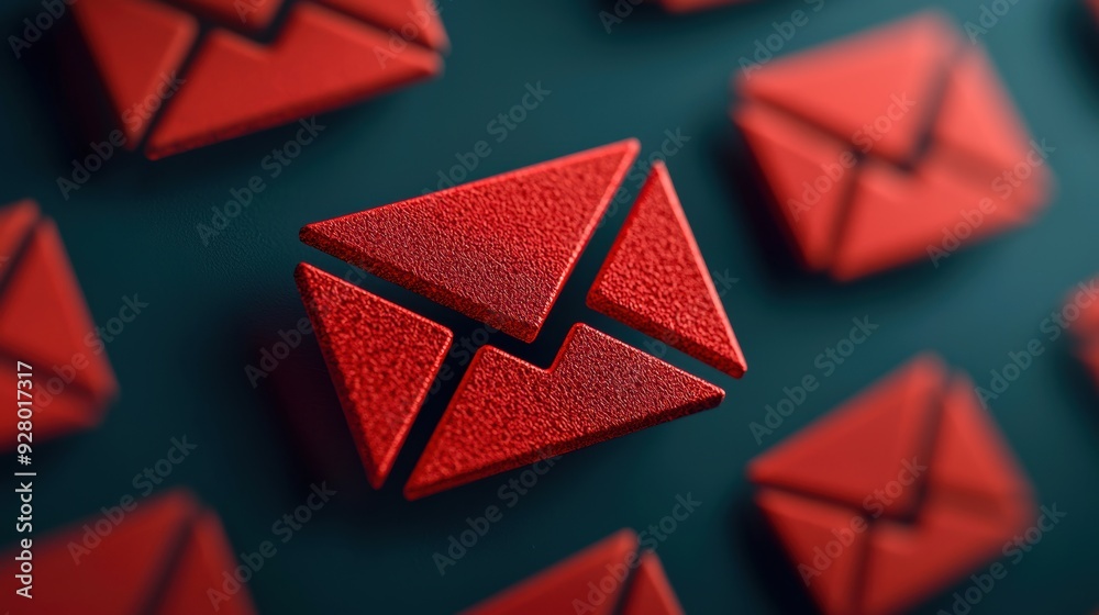 Inbox filled with emails, with one highlighted in red, warning of a ...