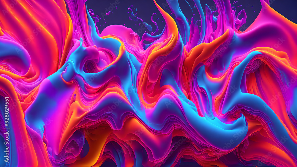 Fluorescent colors flowing in a fluid background shadow 3d wallpaper ...