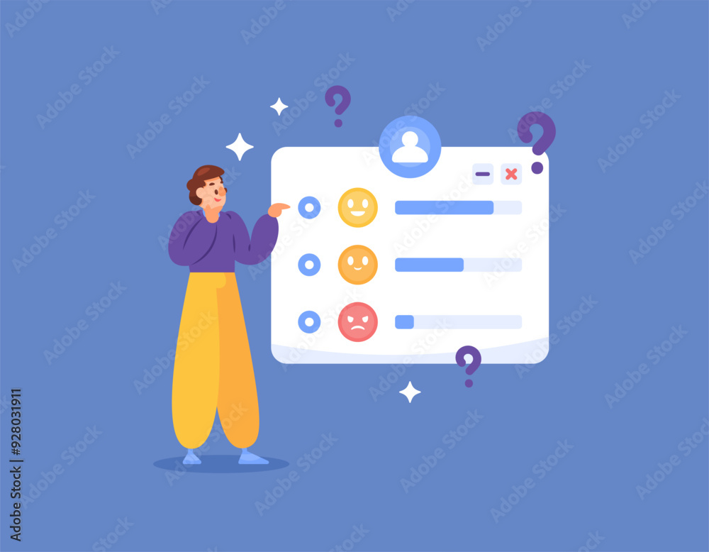 customer survey concept. customer satisfaction rating and voting ...