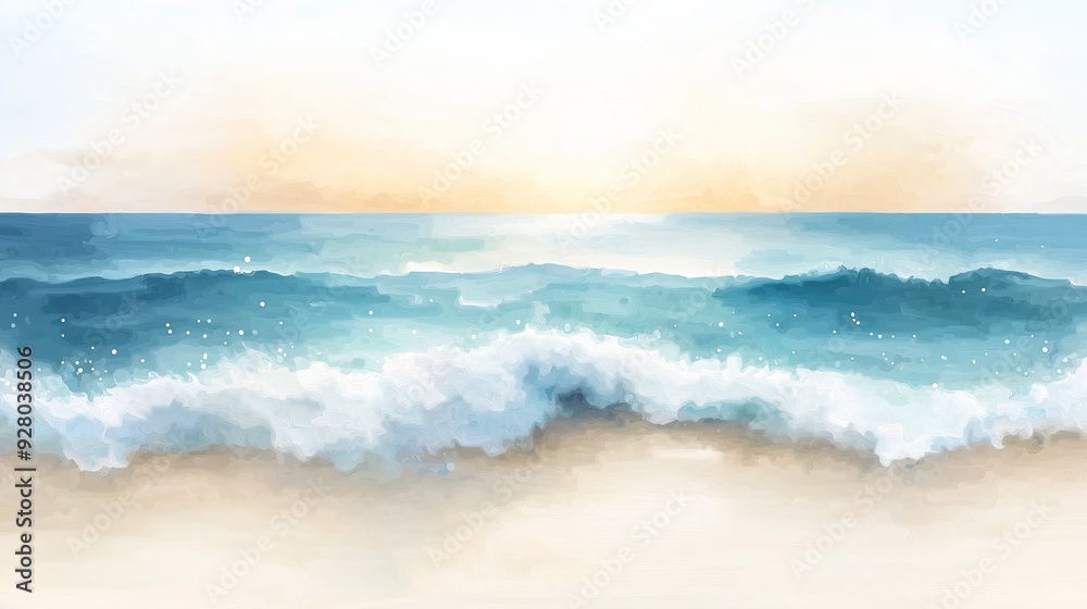 beach scene wave coming cute sun header aliased view zoomed out ...