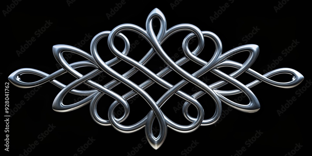 Silver curly sigil on a black background, silver, curly, sigil, black ...