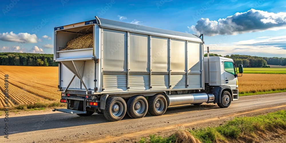 Station for automatic sampling of grain from a road transport vehicle ...