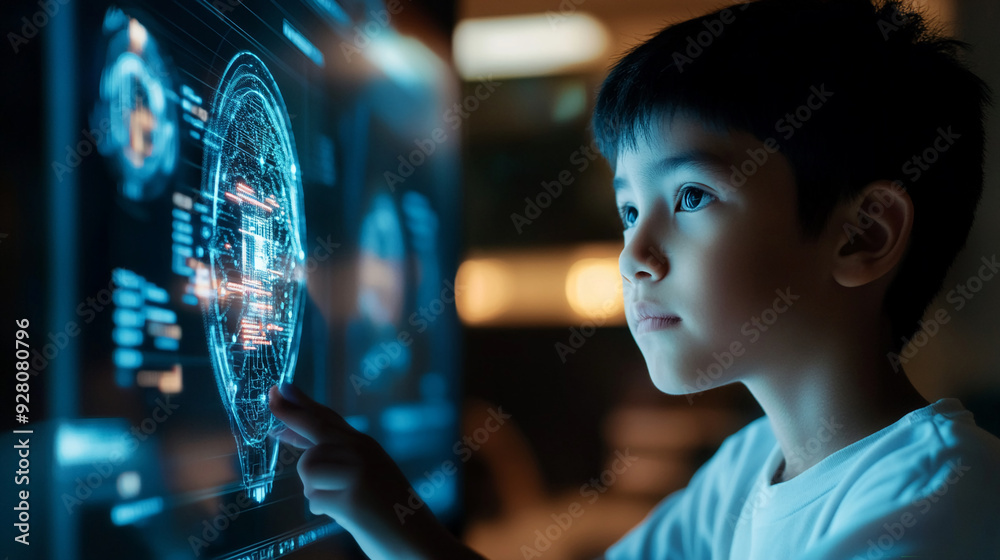 Boy working on AI project Generative AI is making its way into the ...