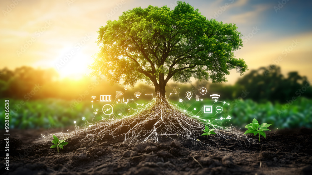 Visualize a healthy, thriving tree with strong roots and lush green ...