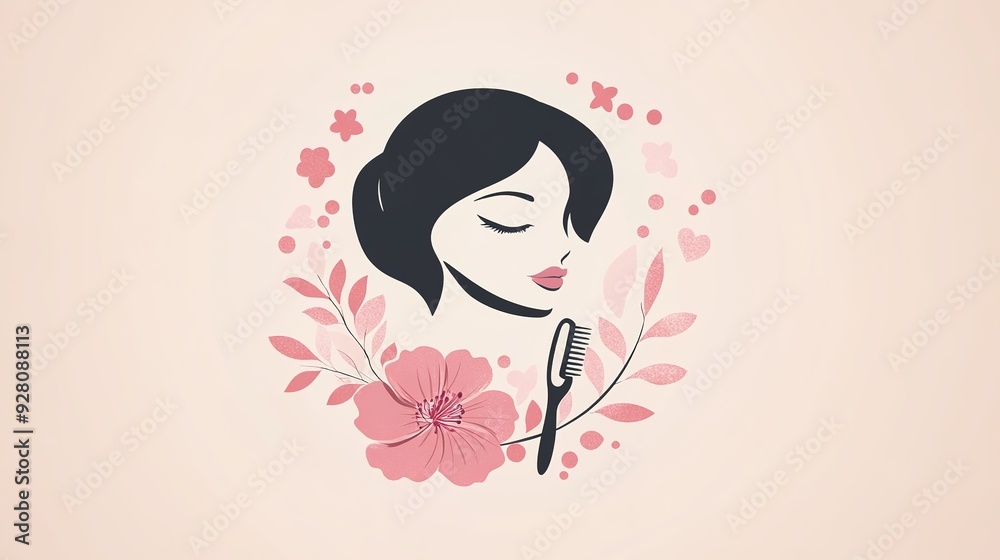 Elegant Beauty Salon Logo Featuring Feminine and Graceful Design: A ...