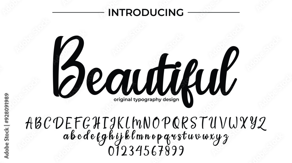 Beautiful Font Stylish brush painted an uppercase vector letters ...