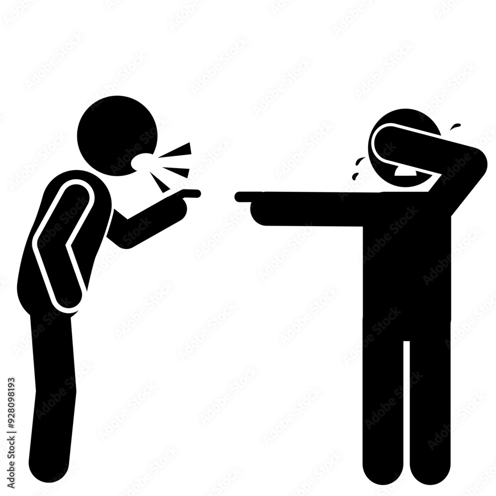 stick figure illustrations and pictograms angry and arguing Stock ...