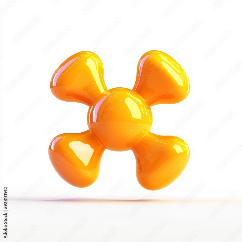Glossy 3D Orange Model Resembling Atomic Structure Abstract 3D orange ...
