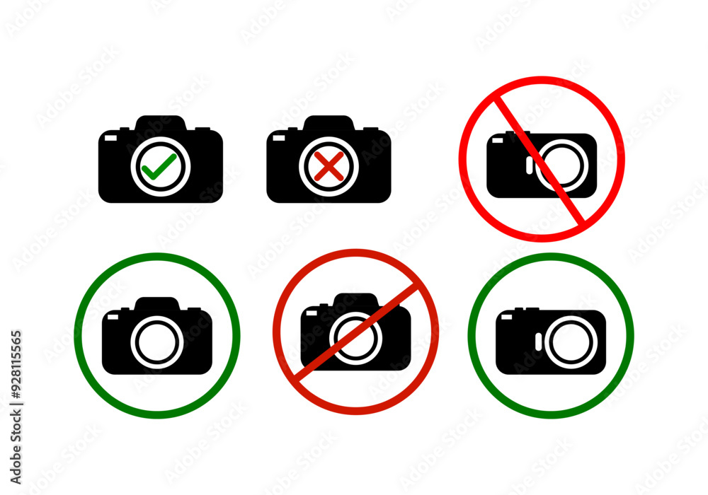 No photography, no camera sign, symbol and icon vector. Taking pictures ...