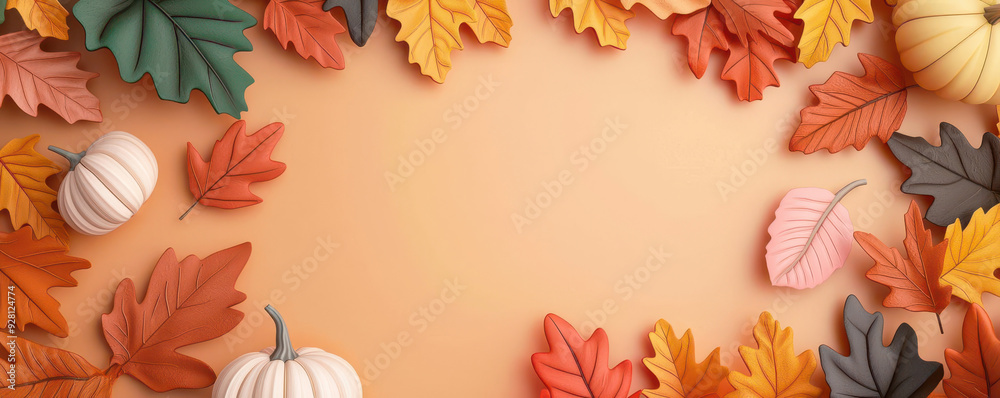 Fall clearance frenzy flat design, top view, forest theme, 3D render ...