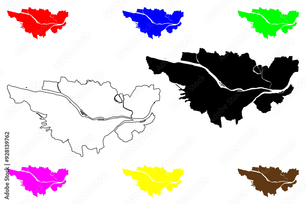 Passau city (Federal Republic of Germany, Urban district Lower Bavaria ...