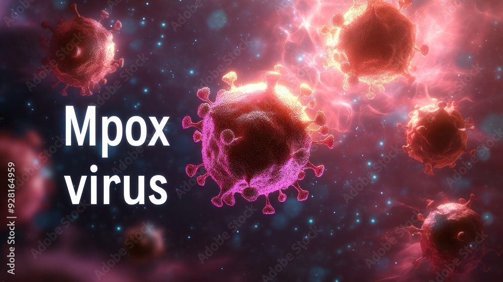 Mpox (monkey pox) virus, Monkeypox viruses, pathogen closeup ...