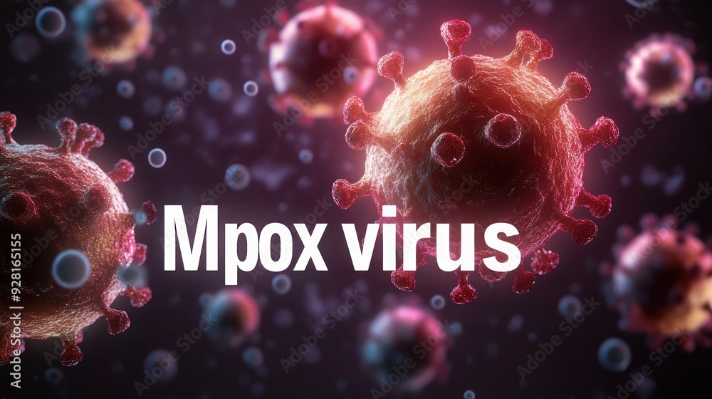 Mpox (monkey pox) virus, Monkeypox viruses, pathogen closeup ...