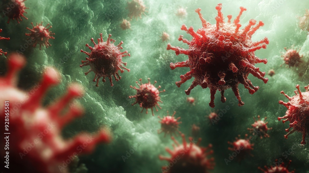 Mpox (monkey pox) virus, Monkeypox viruses, pathogen closeup ...