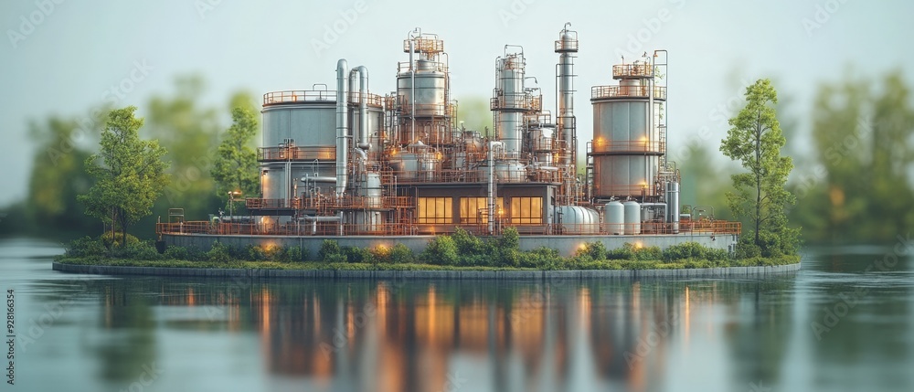 A 3D visualization of the biomethane production process from biogas ...