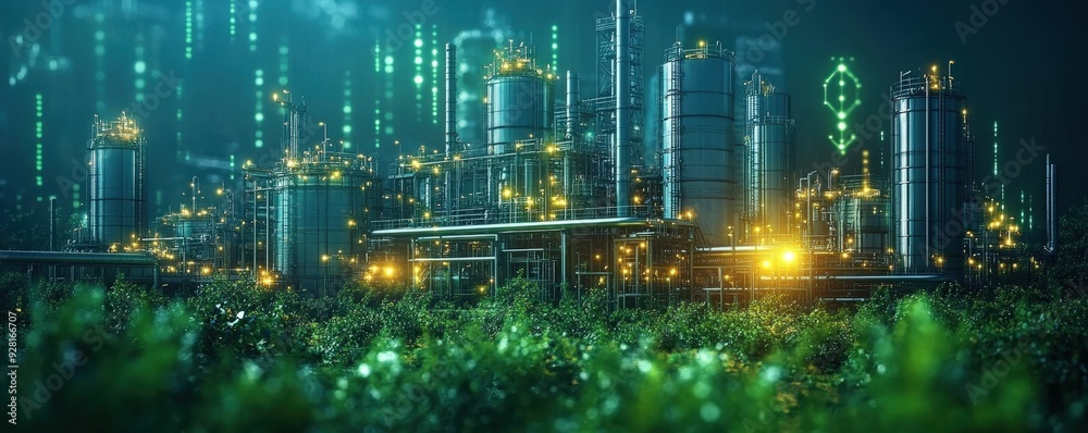 High-tech biomethane storage tanks with real-time efficiency monitoring ...