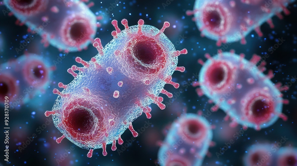 Mpox (monkey pox) virus, Monkeypox viruses, pathogen closeup ...