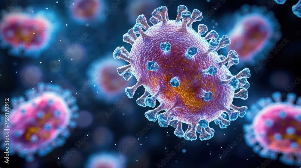 Mpox (monkey pox) virus, Monkeypox viruses, pathogen closeup ...