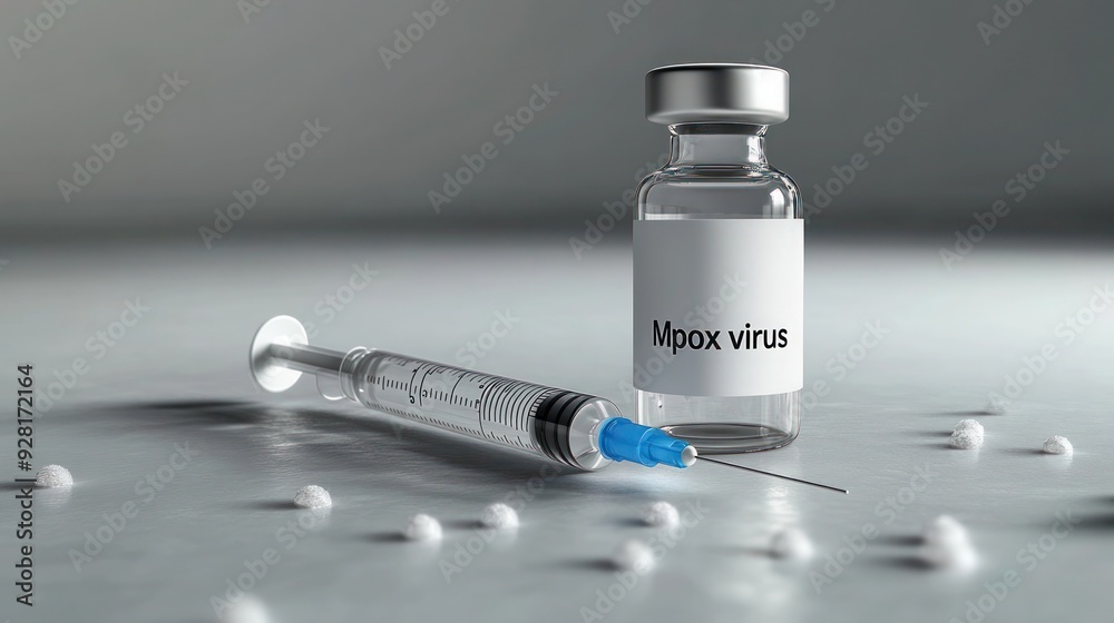 Monkey pox vaccine, monkey pox virus vaccine and injection, Close-up of ...